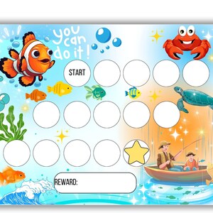Ocean Reward Chart - Fish Reward Chart - Under the Sea Behavior Chart ...