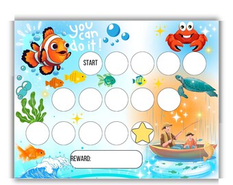 Under the Sea Reward Chart, Printable Sea Animals Behavior Chart, Whale ...