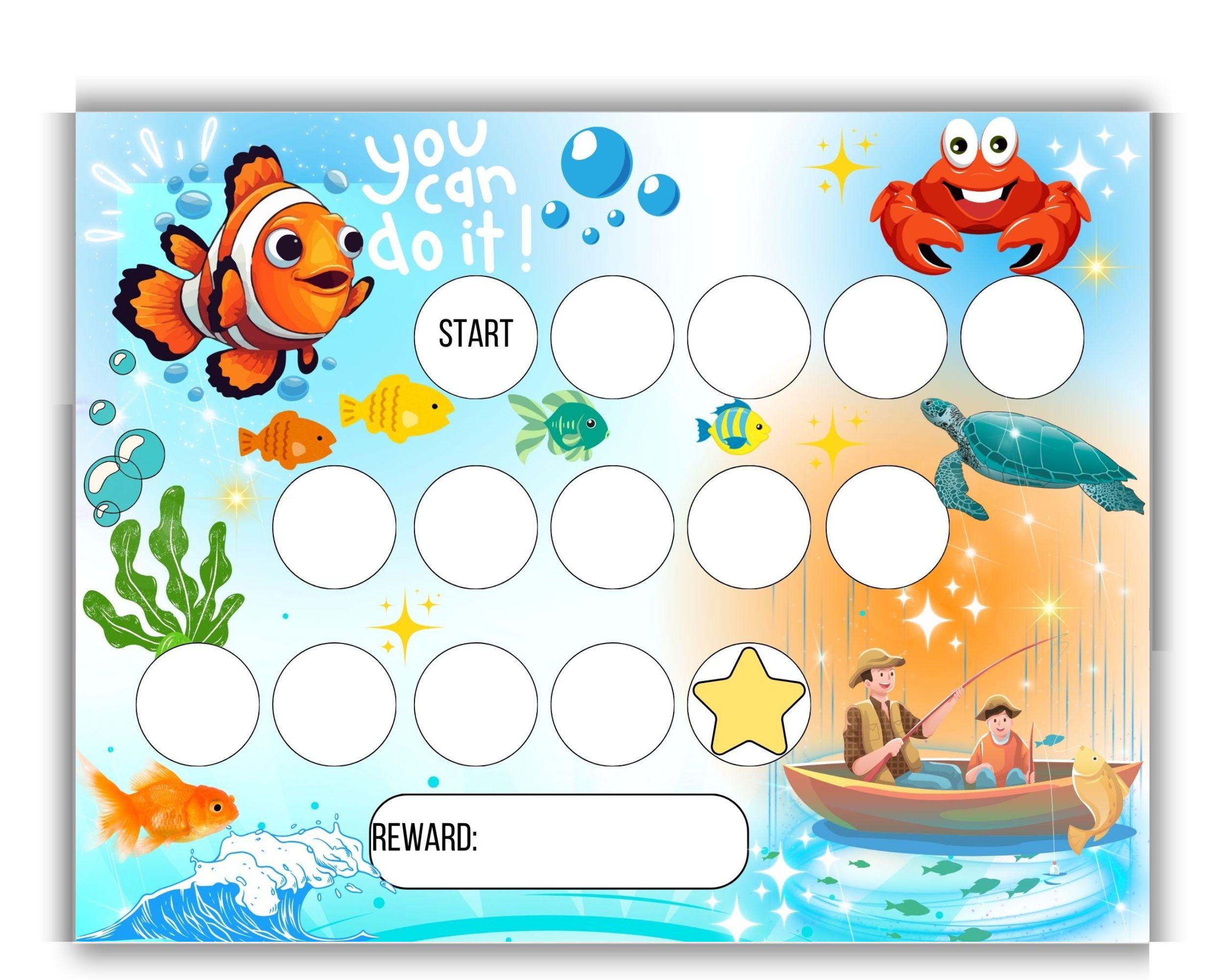 Ocean Reward Chart - Fish Reward Chart - Under the Sea Behavior Chart ...
