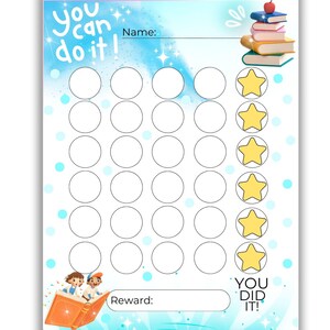 Printable Reading Reward Chart for Kids: Blue & Pink Book Tracker (PDF ...