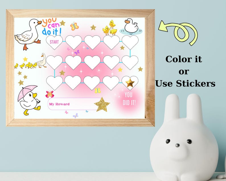 Cute Duck Reward Chart – Printable Animal Chore Chart for Kids | Potty ...