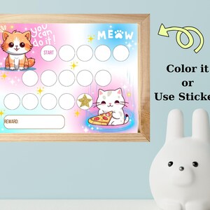 Printable Cat Reward Chart - Kids Reward Chart - Behavior Chart - Potty ...