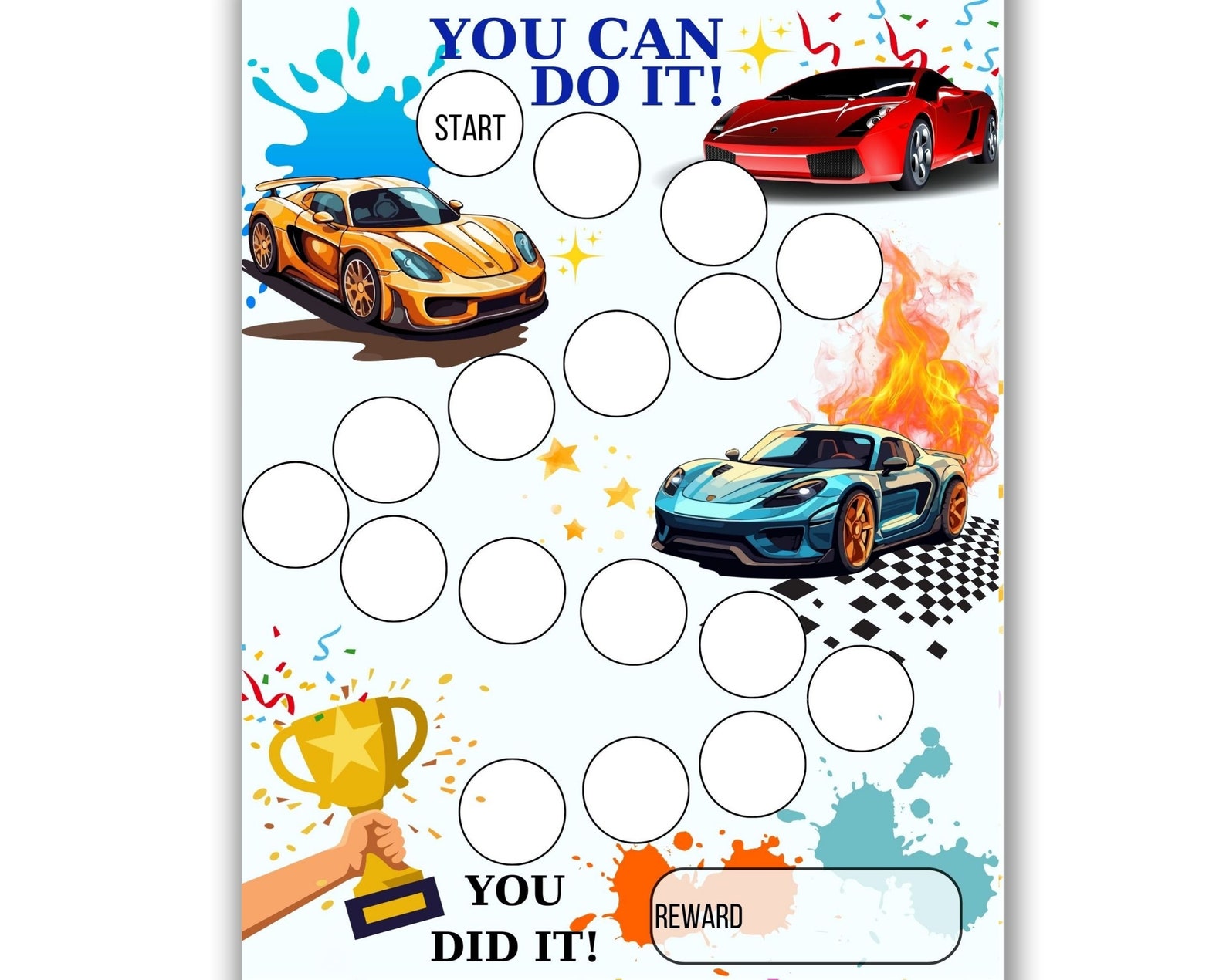 Car Reward Chart - Boys Behavior Chart - Kids - Boy - Chore Chart ...