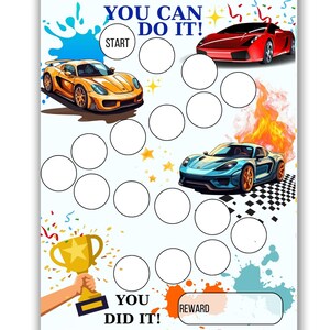 Car Reward Chart - Boys Behavior Chart - Kids - Boy - Chore Chart ...