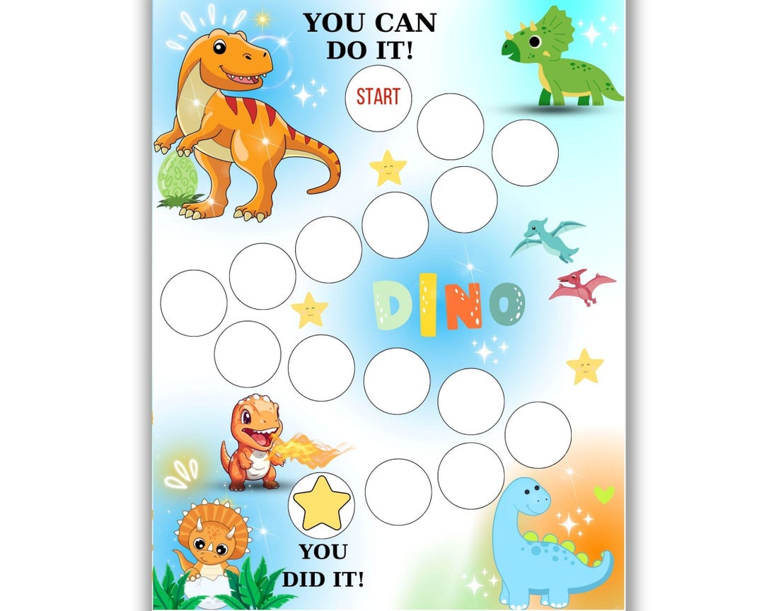 Dinosaur Reward Chart - Potty Training Chart - Chore Chart - Boys ...