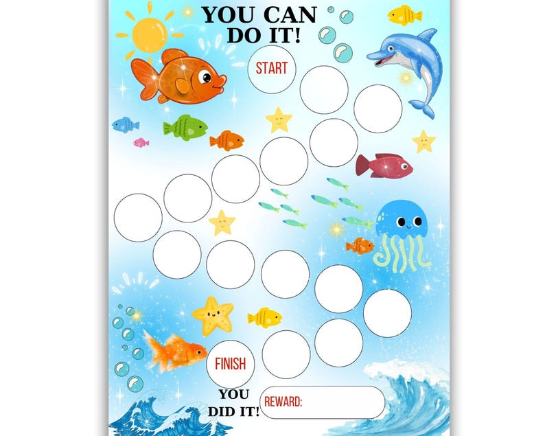 Ocean Reward Chart - Fish Reward Chart - Under the Sea Behavior Chart ...