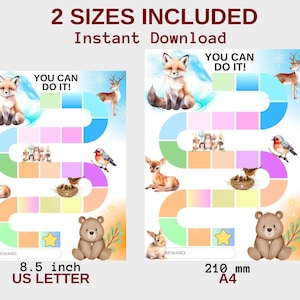 Woodland Animals Reward Chart - Printable Forest Sticker Chart - Fox ...