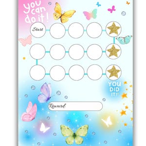 Butterfly Reward Chart for Kids - Printable Behavior Chart - Colorful ...
