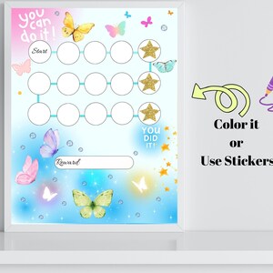 Butterfly Reward Chart for Kids - Printable Behavior Chart - Colorful ...
