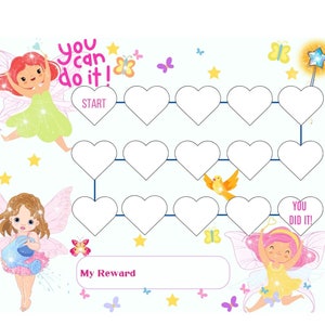 Girls Reward Chart Bundle Potty Chart Sleeping Chart Mermaid Reward ...