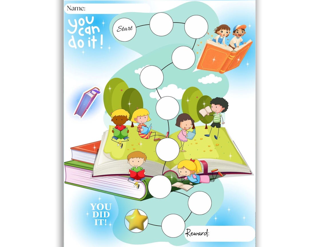 Reading Reward Chart for Kids – Printable Book Tracker (PDF Download ...