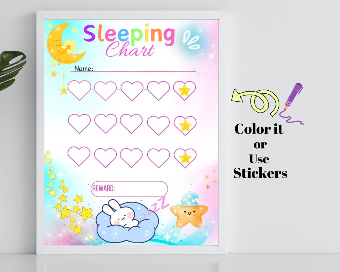 Printable Sleep Routine Reward Chart: Bedtime Tracker for Toddlers (A4 ...