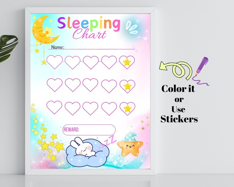 Printable Sleep Routine Reward Chart: Bedtime Tracker for Toddlers (A4 ...