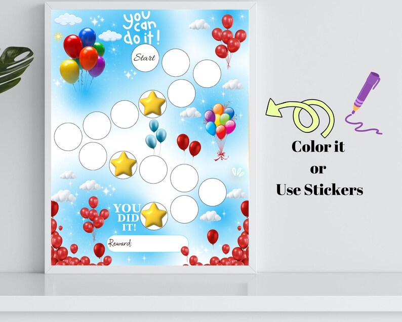 Balloon Reward Chart for Kids – Birthday Countdown & Printable ...