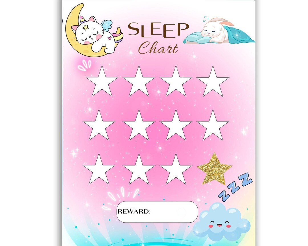 Cat Sleeping Chart - Kids Sleeping Chart Printable - Reward Chart ...