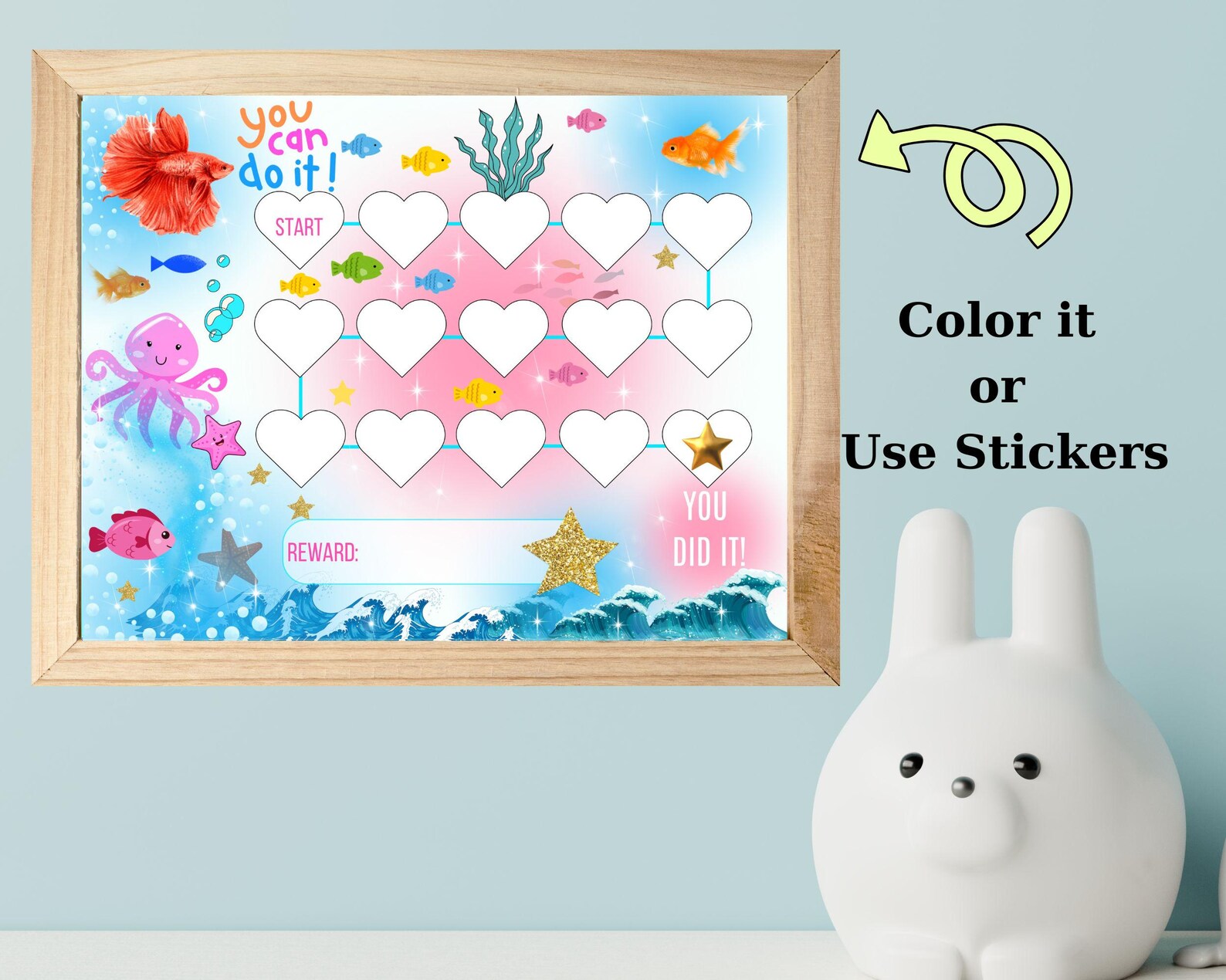 Ocean Reward Chart - Fish Sticker Chart - Under the Sea Behavior Chart ...