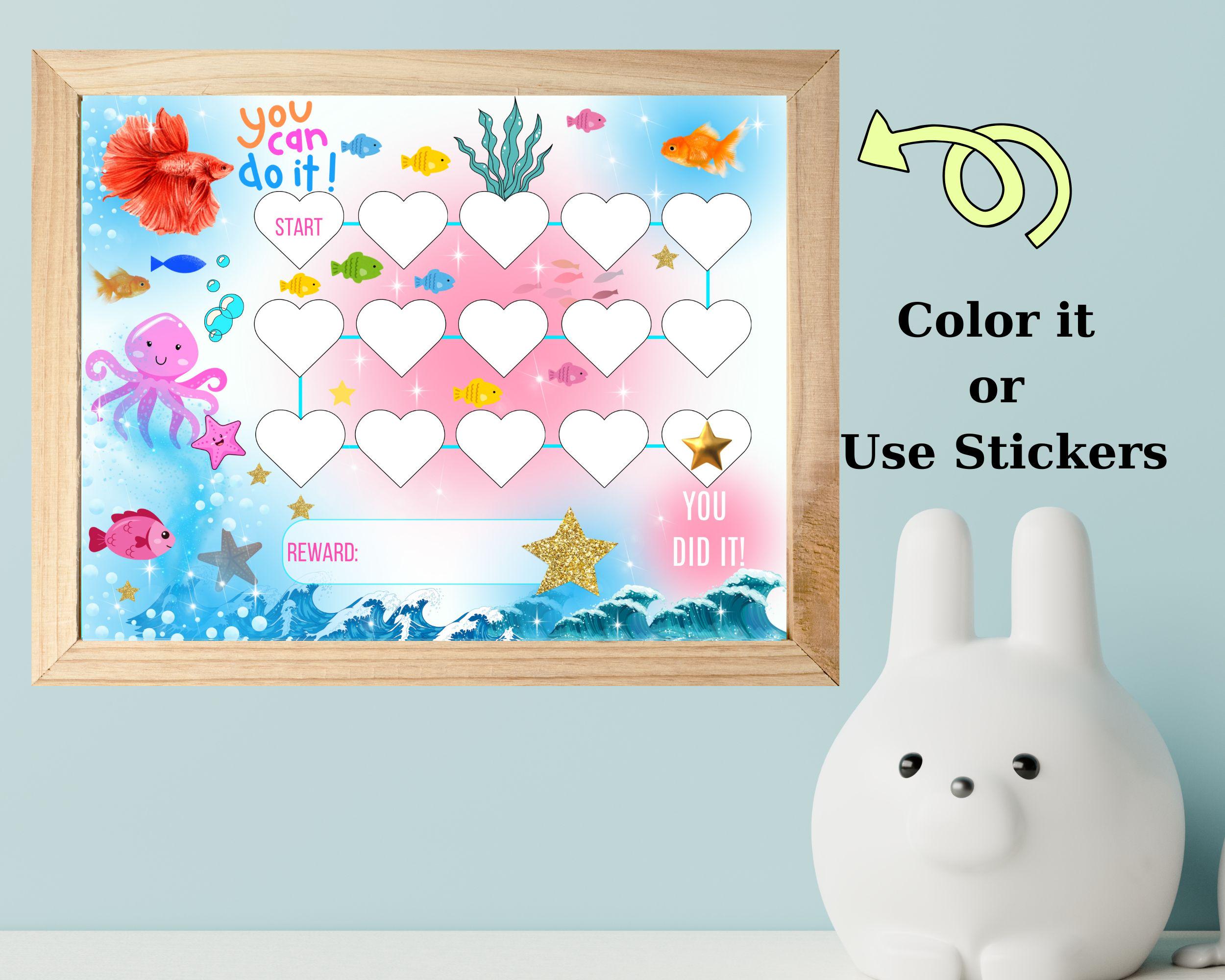 Ocean Reward Chart - Fish Sticker Chart - Under the Sea Behavior Chart ...