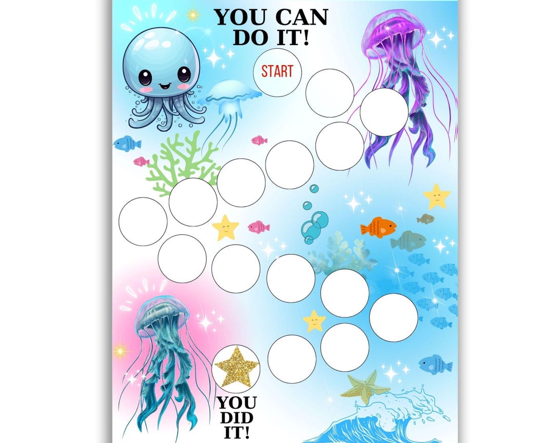 Jellyfish Reward Chart - Fish Sticker Reward Chart - Under the Sea ...