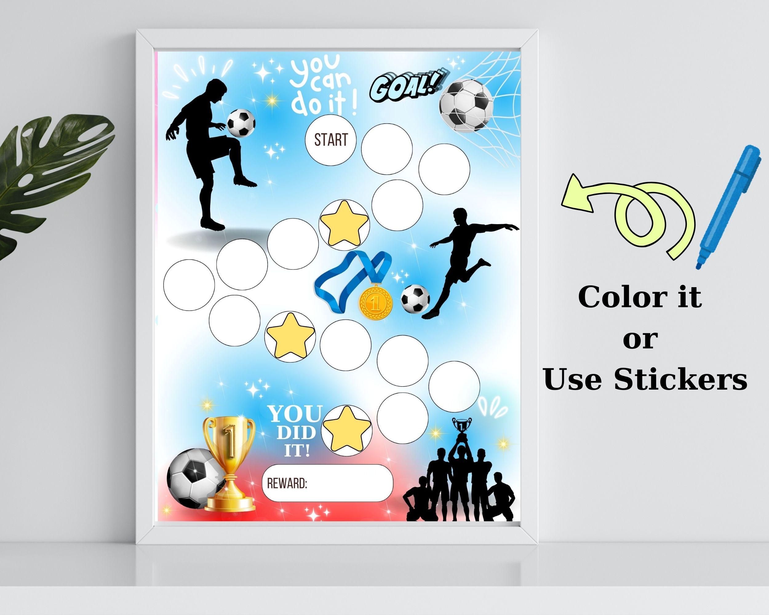 Football Reward Chart - Boys Behavior Chart - Kids Chore Chart ...