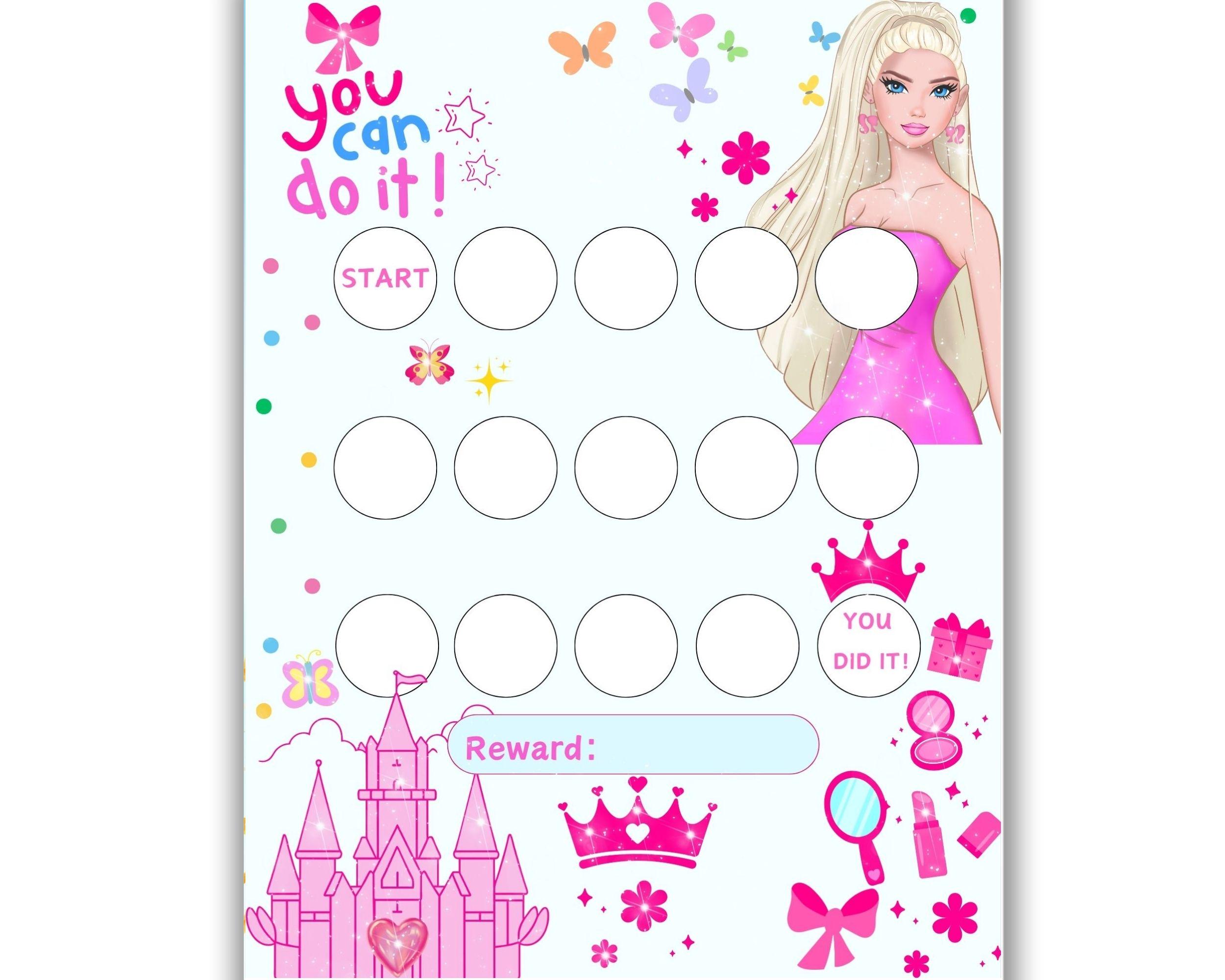 Princess Reward Chart - Girls Princess Reward Chart - Potty Training ...