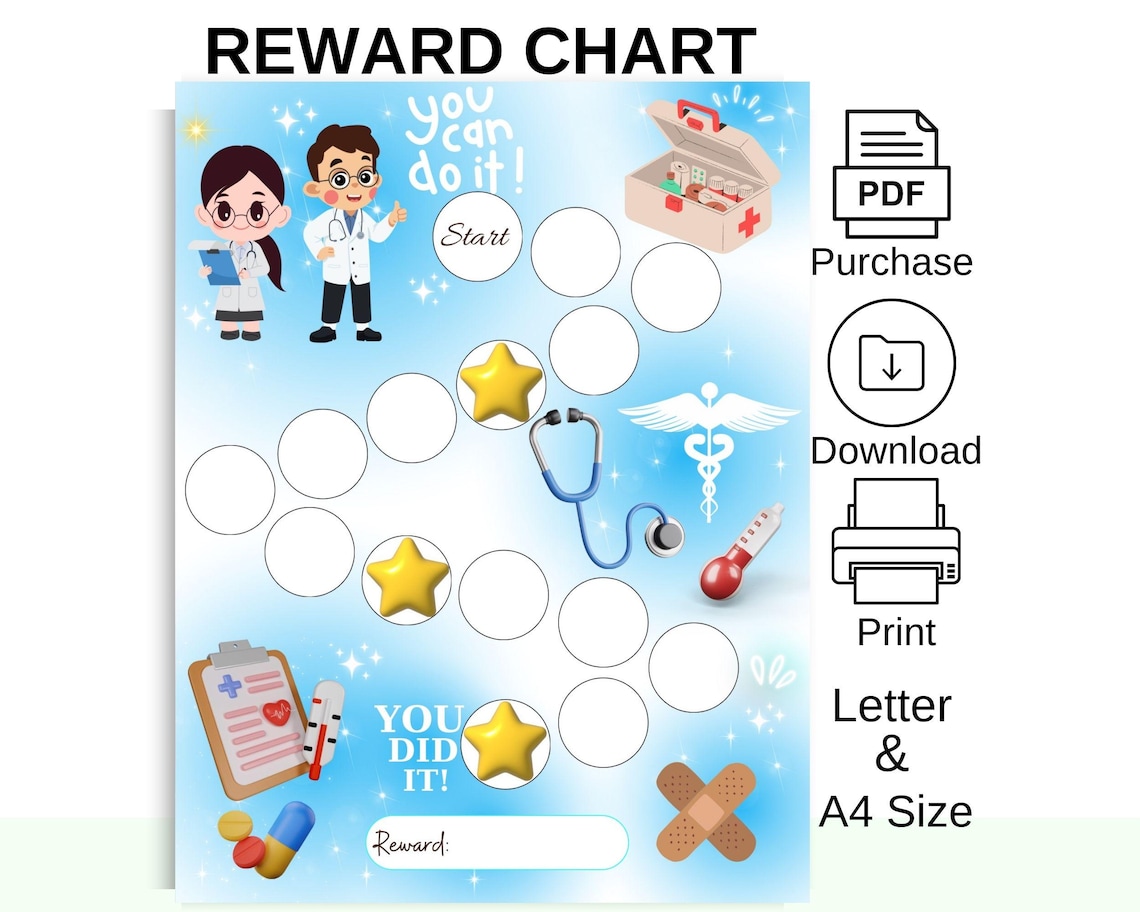 Doctor Reward Chart for Kids – Printable Habit Tracker – Future Doctor ...