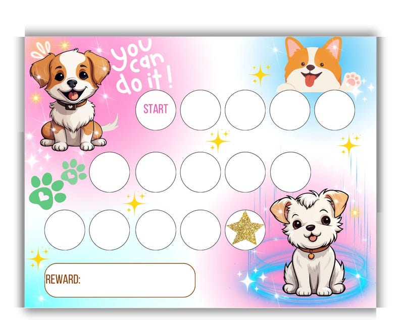 Printable Dog Reward Chart - Reward Chart for Kids - Training Reward ...