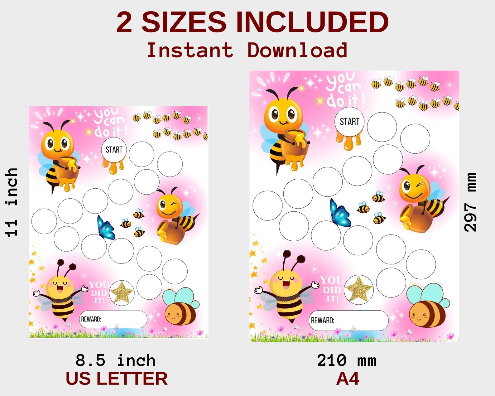 Bee Reward Chart Honey Bee Reward Chart Toddler Reward Chart Potty ...