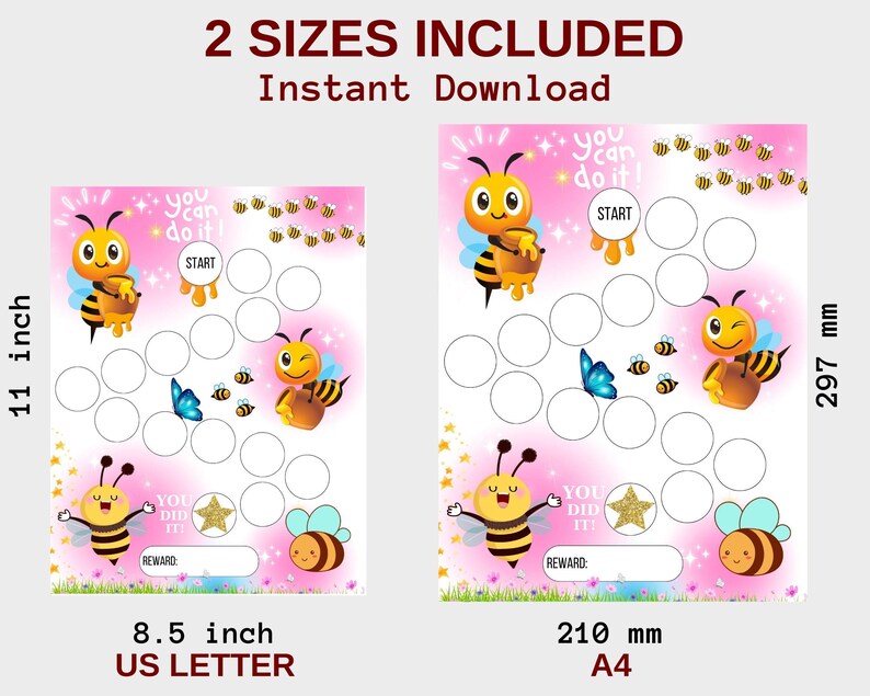 Bee Reward Chart Honey Bee Reward Chart Toddler Reward Chart Potty ...