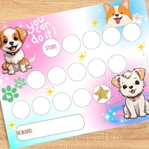 Printable Dog Reward Chart Kids Reward Chart Behavior Chart Potty ...