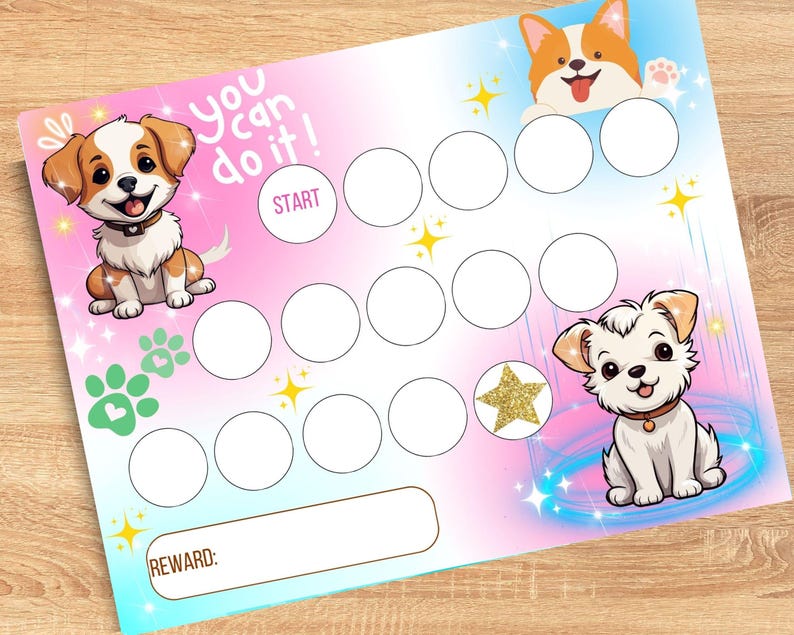 Puppy Reward Chart for Kids: Behavior & Potty Training Tracker (PDF ...