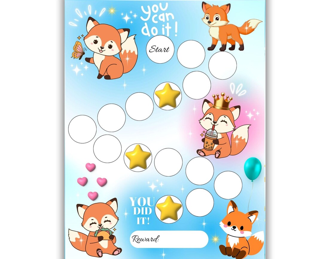 Fox Reward Chart for Kids – Woodland Animal Printable Behavior Chart ...