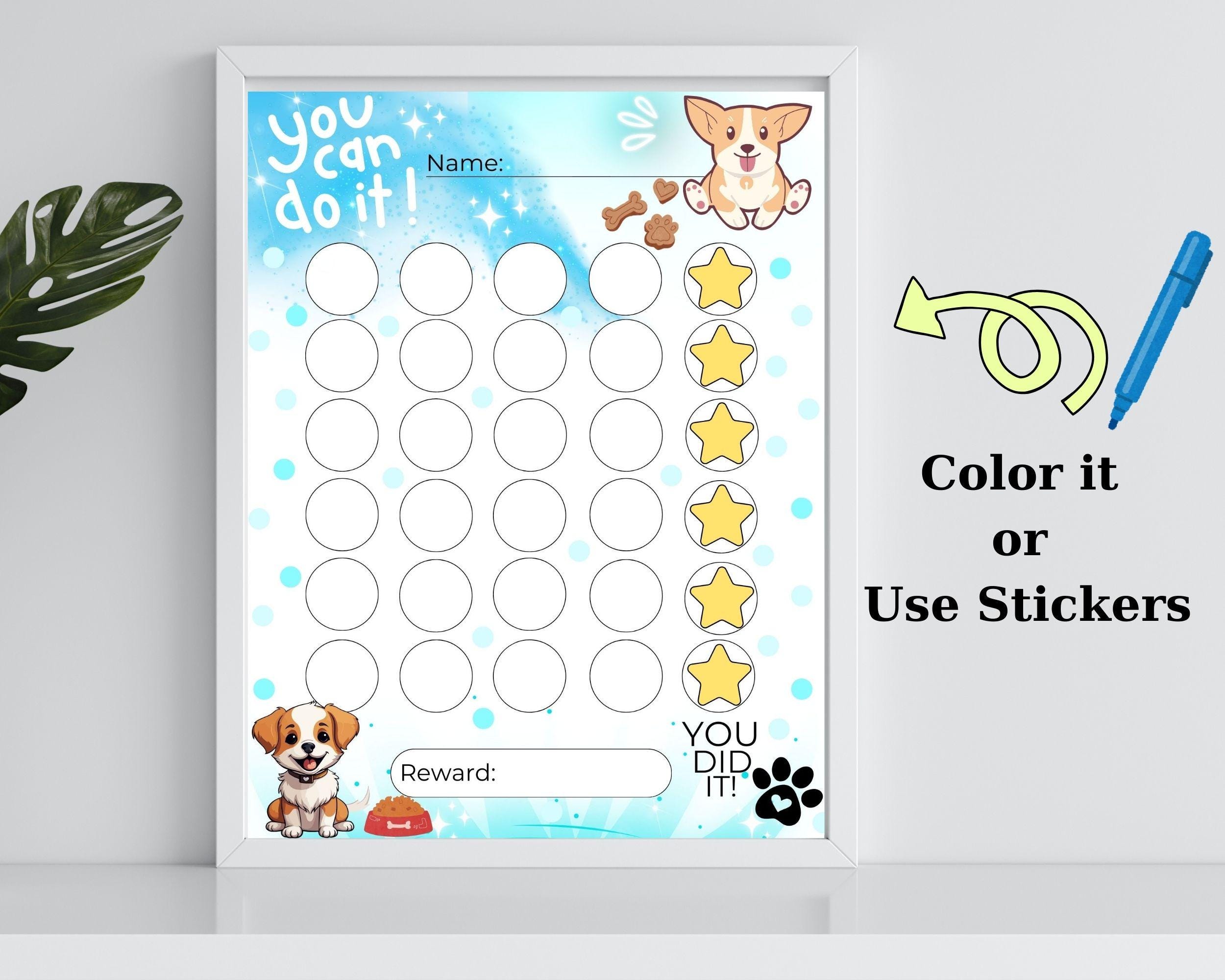 Dog Reward Chart - Behavior Chart - Potty Training - Sleep Chart - Dog ...