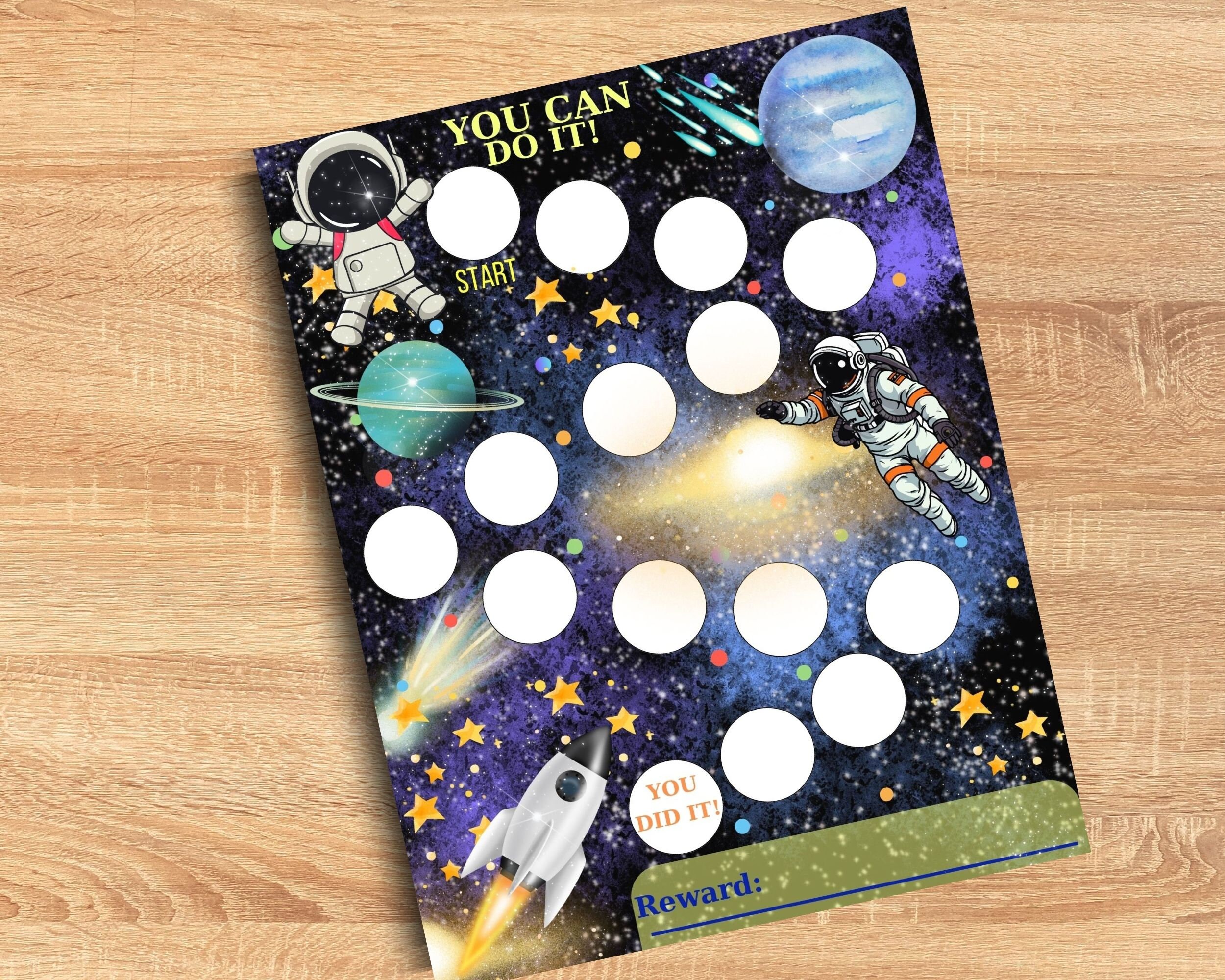 Space Reward Chart Kids Reward Chart Boys Behavior Chart Boys Potty ...