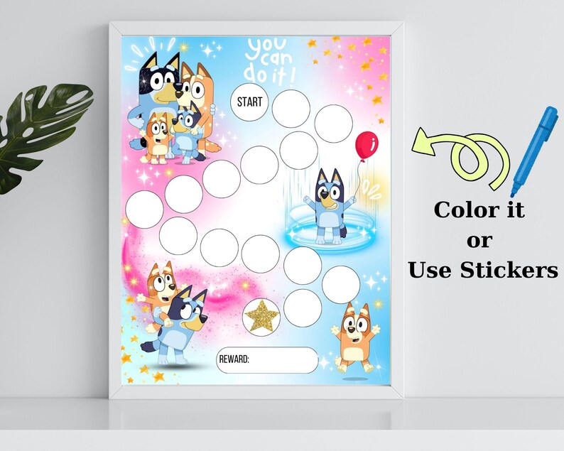 Bluey Reward Chart Bundle - Kids Reward Chart - Potty Training - Chore ...
