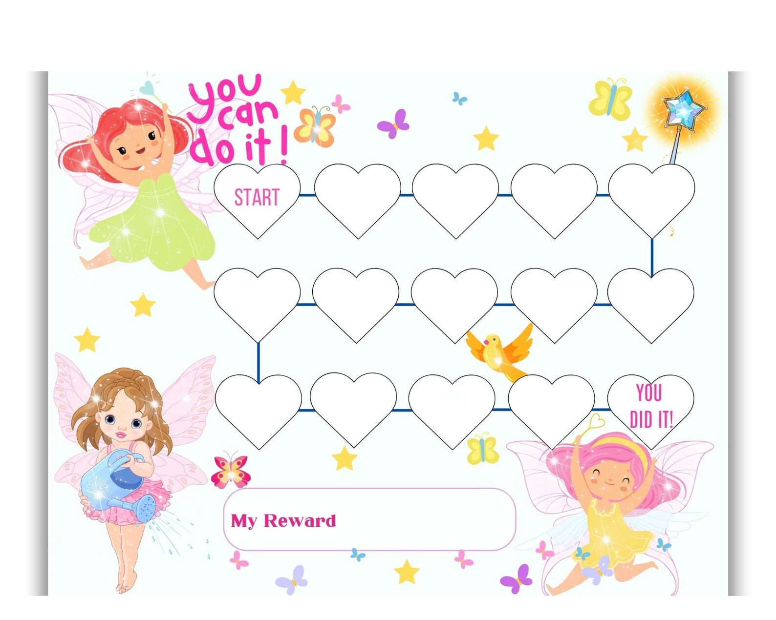 Fairy Reward Chart - Princess Reward Chart - Sleeping Chart - Potty ...