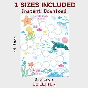 Printable Kids Reward Chart Ocean Reward Chart Under the Sea Behavior ...
