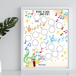 Printable Music Reward Chart - Goal Tracker - Music Practice Chart ...