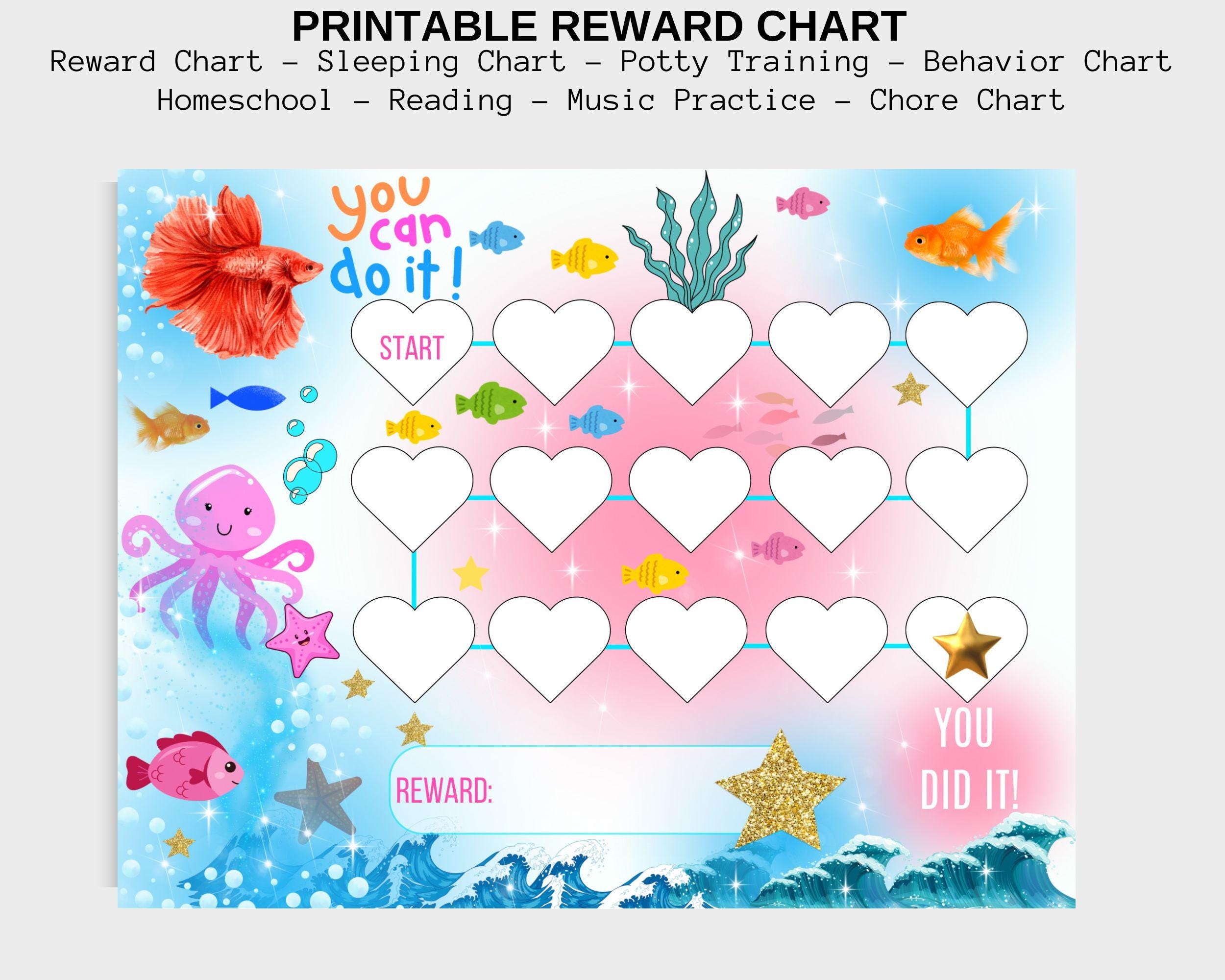 Ocean Reward Chart - Fish Sticker Chart - Under the Sea Behavior Chart ...