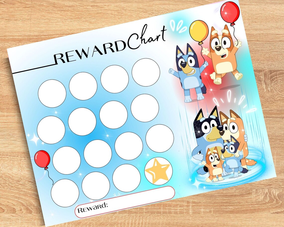 Bluey Reward Chart Kids Reward Chart Potty Training Chart Chore Chart ...