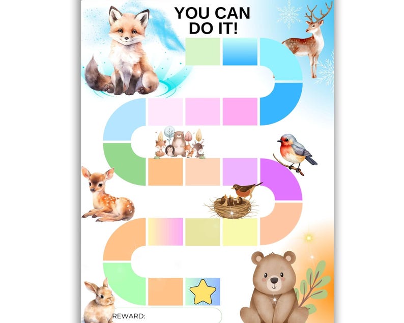 Woodland Animals Reward Chart - Printable Forest Sticker Chart - Fox ...