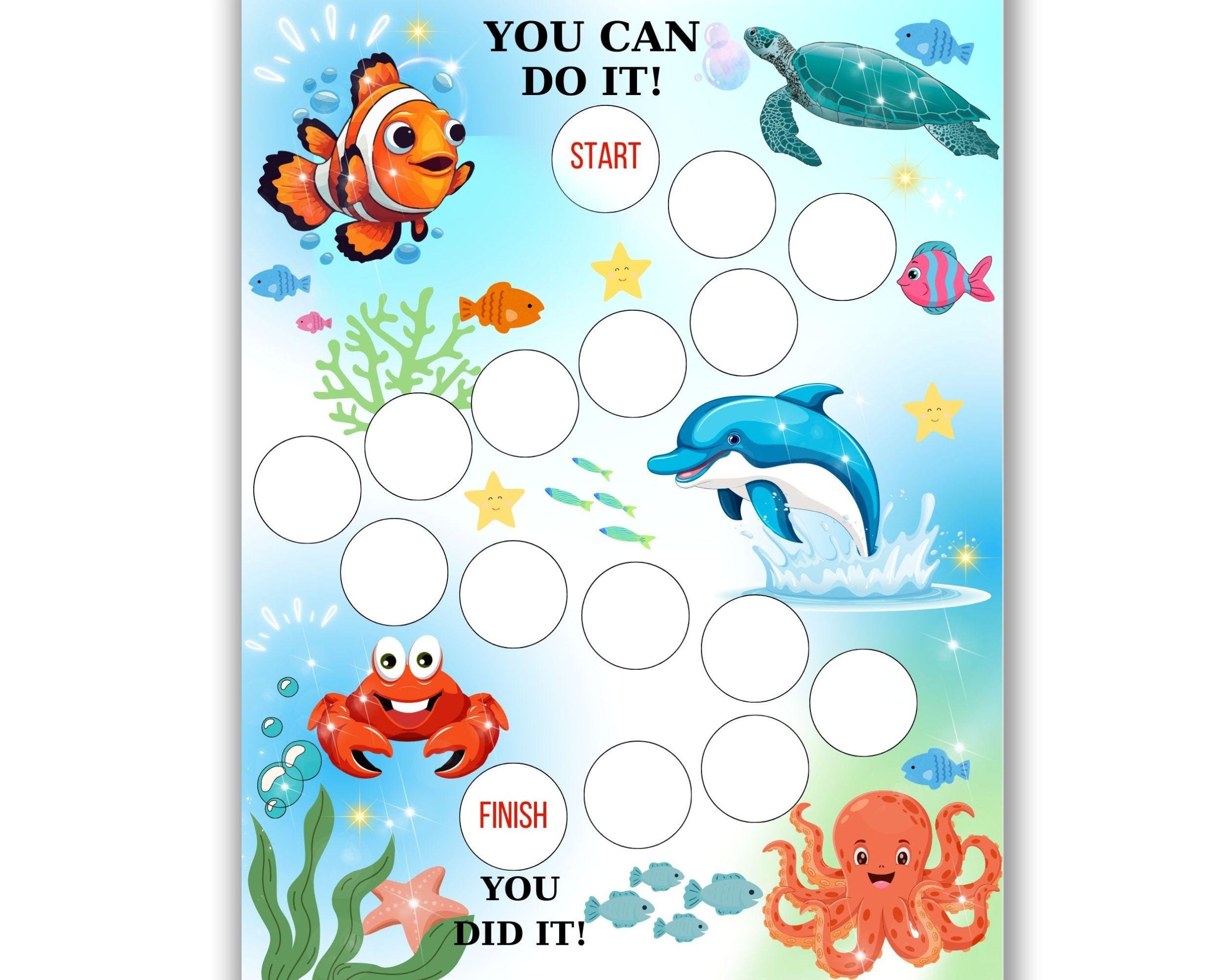 Ocean Reward Chart Fish Reward Chart Under the Sea Behavior Chart Potty ...