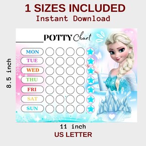 Frozen Potty Training Chart Elsa Potty Chart Toilet Training Sticker ...