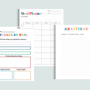 Kids Planner Set - Kids School Planner- Kids Digital Planner Printable ...