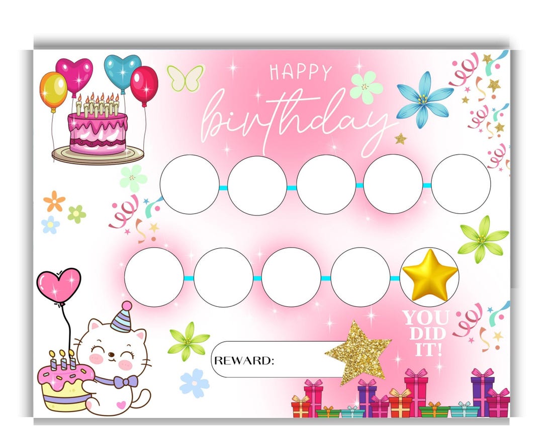 Reward Chart&birthday Countdown - 10 Day Countdown - Reward Chart for ...