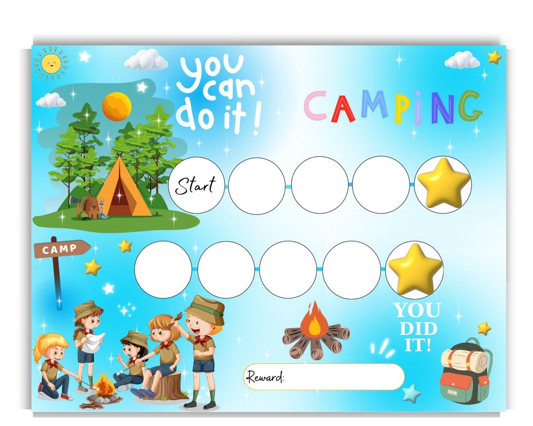 Camping Reward Chart – Printable Nature Chore Chart for Kids | Toddler ...