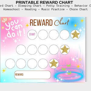 Printable Reward Chart - Rainbow Reward Chart - Toddler Reward Chart ...