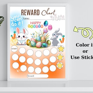 Easter Bunny Reward Chart - Bunny Sticker Chart - Chore Chart - Girls ...