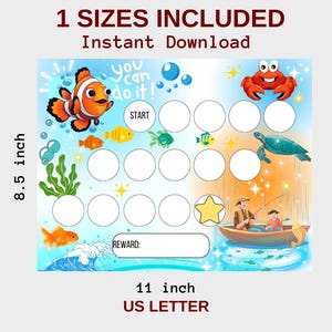Ocean Reward Chart Fish Reward Chart Under the Sea Behavior Chart Potty ...