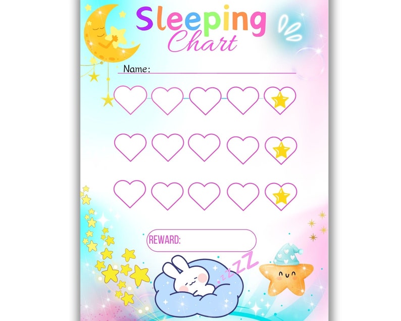 Sleep Routine Reward Chart for Kids – Printable Bedtime Tracker for ...