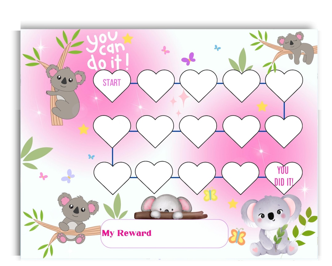Koala Reward Chart - Printable Kids Behavior Chart - Potty Training ...